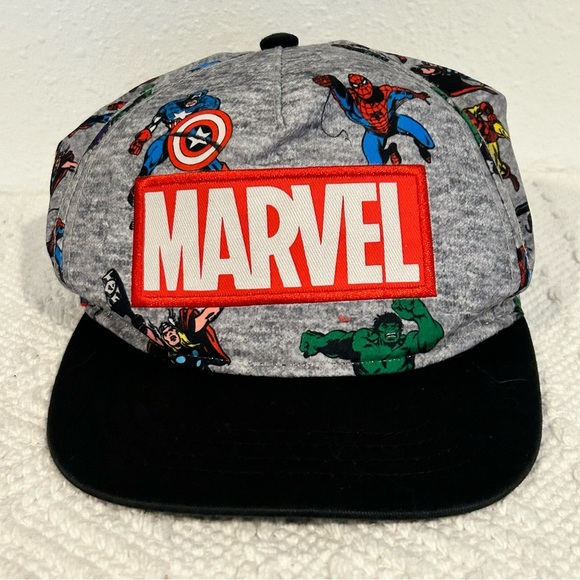 Marvel | Accessories | Marvel Black And Gray With Characters Kids Cap ...